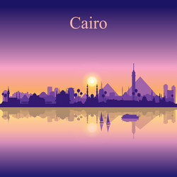 Cairo city skyline silhouette background Vector Image