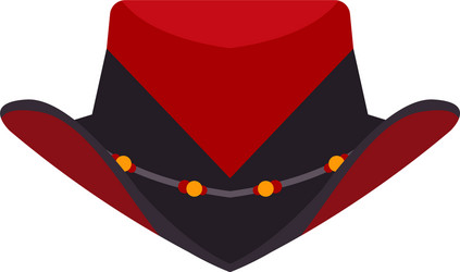 Cowboy hat front view flat Royalty Free Vector Image