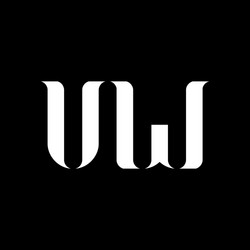Uw logo u w design white letter uwu Royalty Free Vector