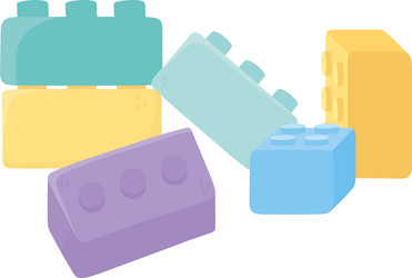 Kids toys construction block cartoon isolated icon