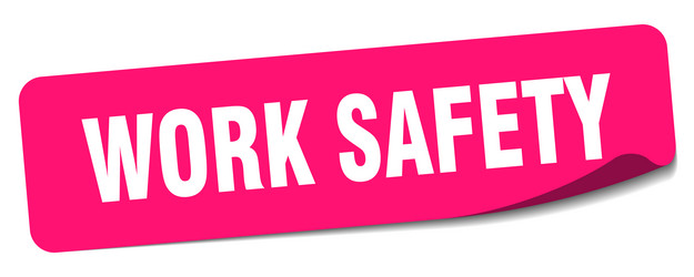Work safety sticker work safety label Royalty Free Vector