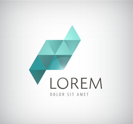 Abstract geometric crystal logo Royalty Free Vector Image