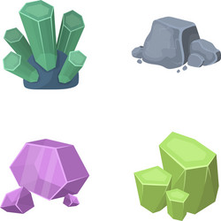 Crystals iron ore precious minerals Royalty Free Vector