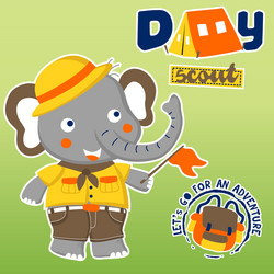 Cartoon little boy scout Royalty Free Vector Image