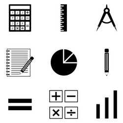 Math icon set Royalty Free Vector Image - VectorStock