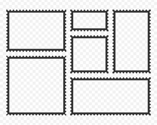 Postage stamps template blank rectangle Royalty Free Vector