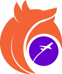 Fox travel logo Royalty Free Vector Image - VectorStock