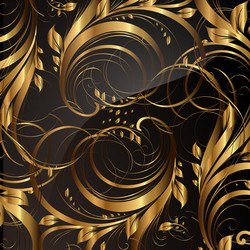 Gold seamless floral background Royalty Free Vector Image