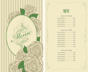 Menu for the restaurant with roses Royalty Free Vector Image