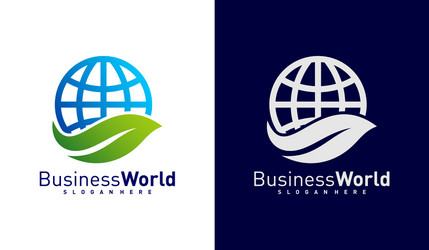 Nature world logo design colorful Royalty Free Vector Image