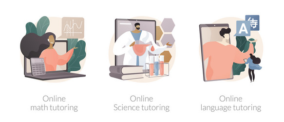 Online school subject learning abstract concept Vector Image