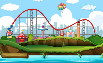 Fun fair background scene Royalty Free Vector Image