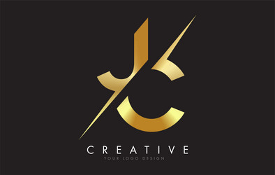 Creative golden letter c logo with leading lines Vector Image