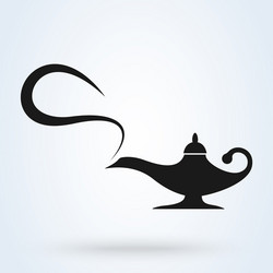 Lamp aladdin magic icon smoke aladin genie Vector Image