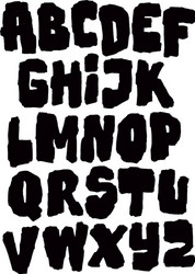 Doodle black bubble font collection Royalty Free Vector