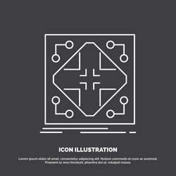 Data infrastructure network matrix grid icon Vector Image