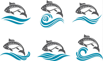 Flying fish set Royalty Free Vector Image - VectorStock