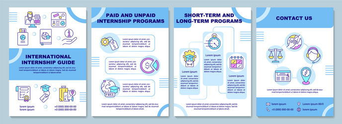 Internship program brochure template layout Vector Image