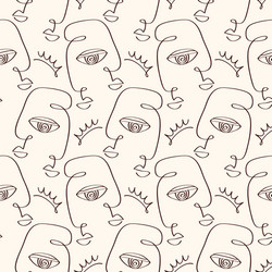 Abstract faces seamless pattern texture Royalty Free Vector
