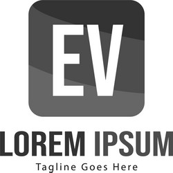 Initial ev logo template with modern frame Vector Image