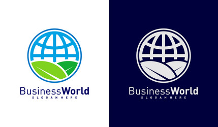 Nature world logo design colorful Royalty Free Vector Image