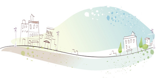 Townscape Urban Sketch Vector Images (94)