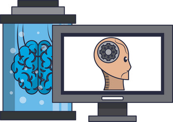 Artificial intelligence icons concept cartoon Vector Image