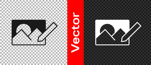 Black photo retouching icon isolated Royalty Free Vector