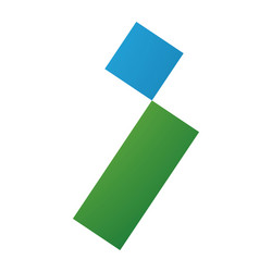 Blue and green letter i icon with horizontal Vector Image