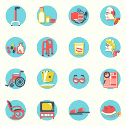 Elderly people and objects for life Royalty Free Vector