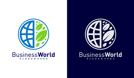 Nature world logo design colorful Royalty Free Vector Image