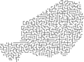 Black silhouette country borders map of niger Vector Image