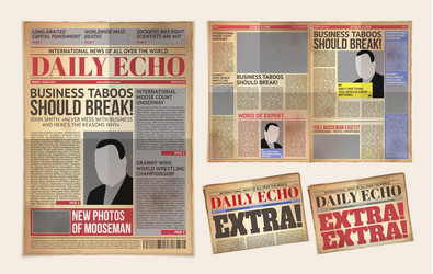 Newspaper layout news column articles newsprint Vector Image