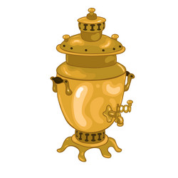 Drawn logo samovar on a black background Vector Image