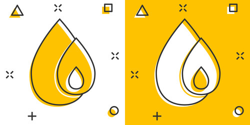 Water drop icon in comic style blob cartoon Vector Image