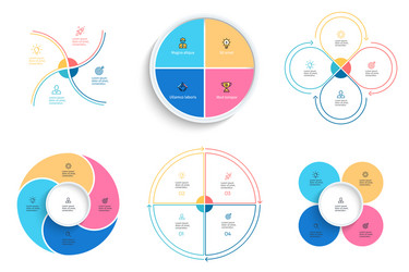 Pie chart circle infographic templates Royalty Free Vector