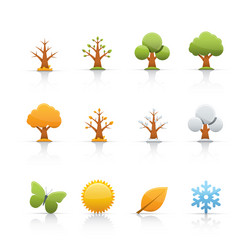 Seasons year flat design icon Royalty Free Vector Image
