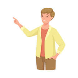 People character indicating something pointing Vector Image