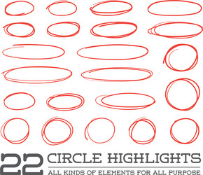 Red hand drawn circles rounds bubbles set Vector Image