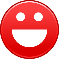 Red smiling face cheerful smiley happy emoticon Vector Image