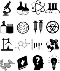 Simple science icon set Royalty Free Vector Image