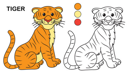 Tiger Coloring Book Vector Images (over 1,300)