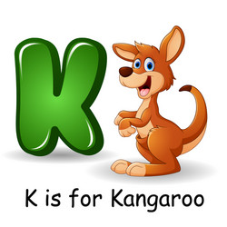 Letter k is for kangaroo cartoon alphabet Vector Image