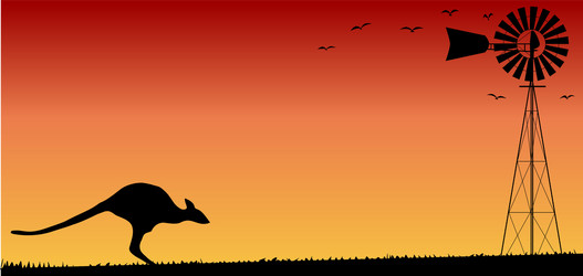 Australian sunset Royalty Free Vector Image - VectorStock