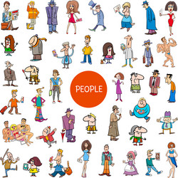 People characters collection cartoon set Vector Image