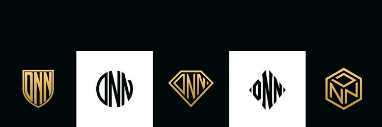 Initial letters dmk logo designs bundle Royalty Free Vector