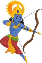 Lord rama cartoon character Royalty Free Vector Image