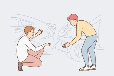 Car accident sketch Royalty Free Vector Image - VectorStock