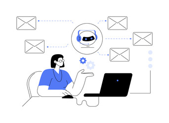 E-mail processing isolated cartoon Royalty Free Vector Image