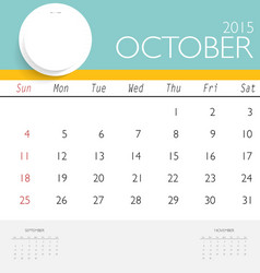 2015 calendar monthly calendar template Royalty Free Vector